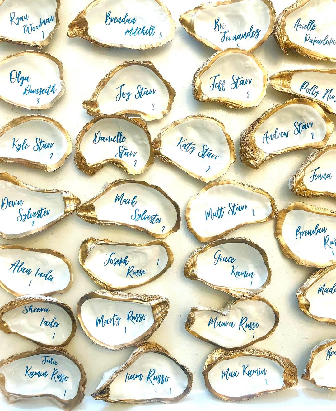 Oyster Shell Place Cards, Wedding Place Cards, Oyster Place Cards ...