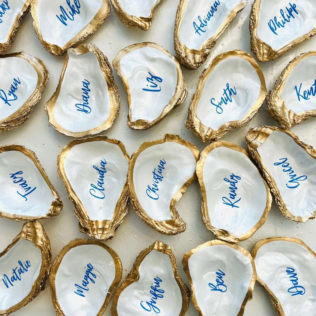 Oyster Shell Place Cards, Wedding Place Cards, Oyster Place Cards ...