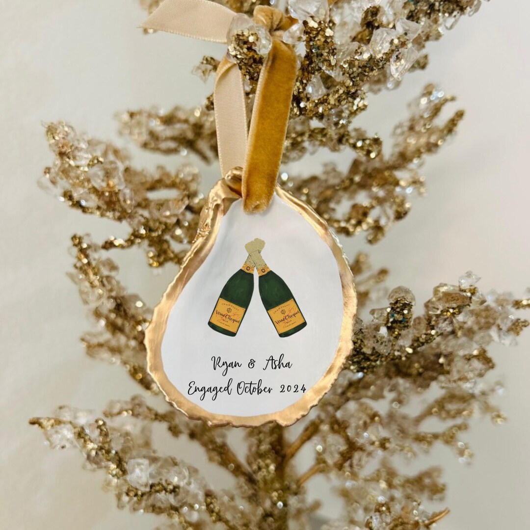 Champagne Clink Clink, Hooray Engagement Ornament, Wedding Ornaments ...