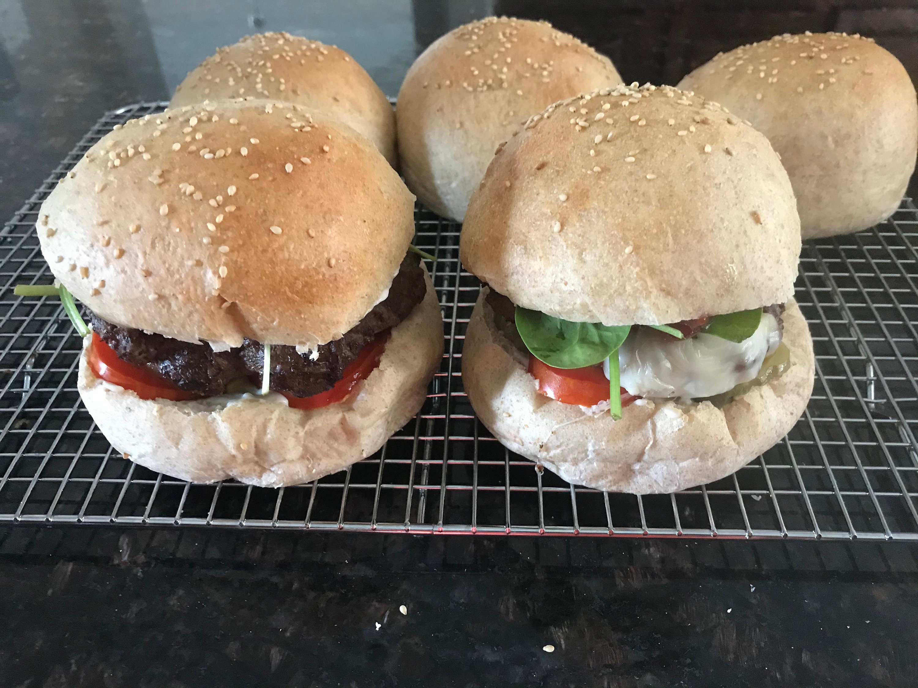 4 Dinner Rolls / Hamburger Buns Homemade Fresh-baked - Etsy