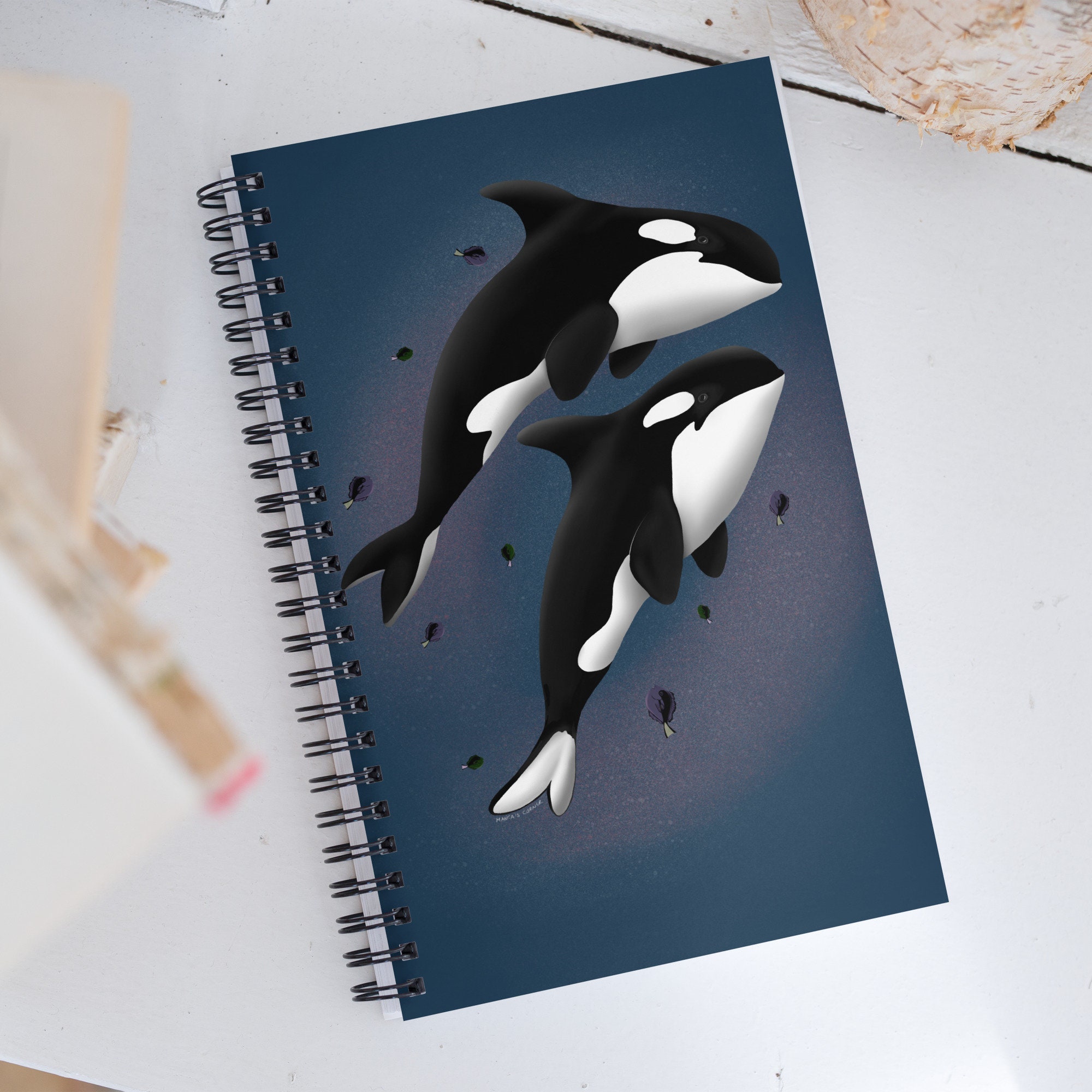 Orca Whales Notebook Killer Whales Design Spiral Dotted - Etsy