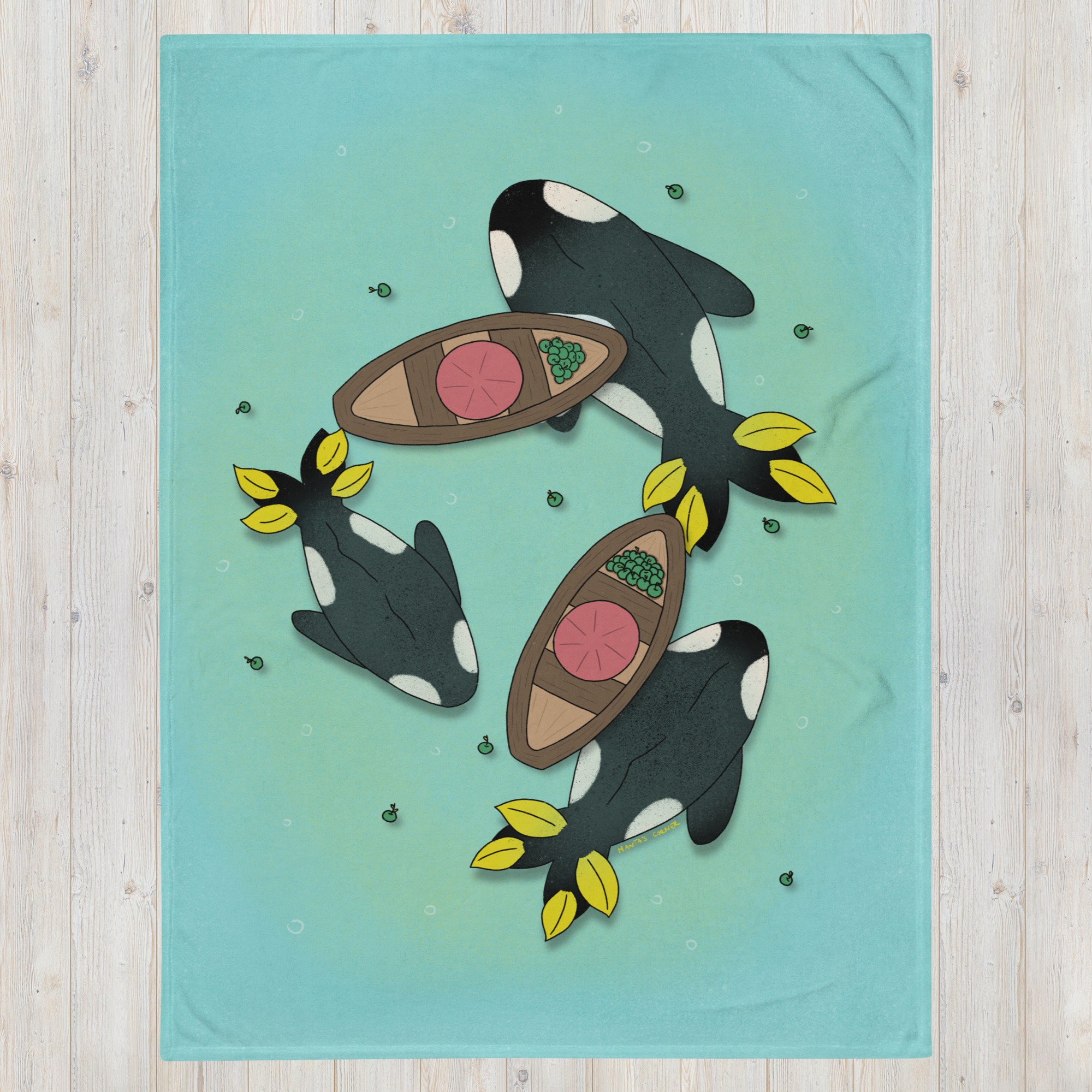 Yellow Orcas Blanket Killer Whales Throw Blanket - Etsy