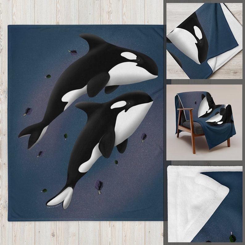 Orca, Killer Whales Throw, Blanket - Hypoallergenic, Soft, Decorative ...