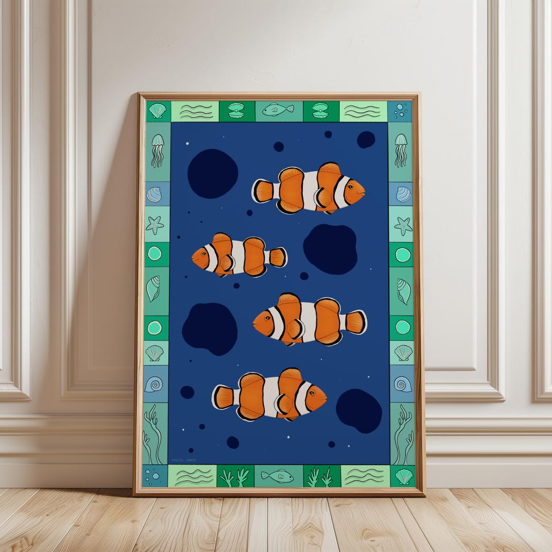 Clownfish Art Print – Vibrant Tropical Marine Life Wall Decor - Etsy