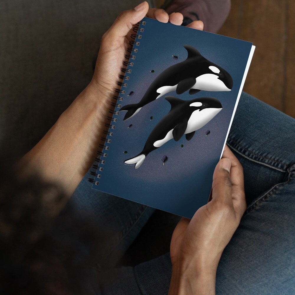 Orca Whales Notebook Killer Whales Design Spiral Dotted - Etsy