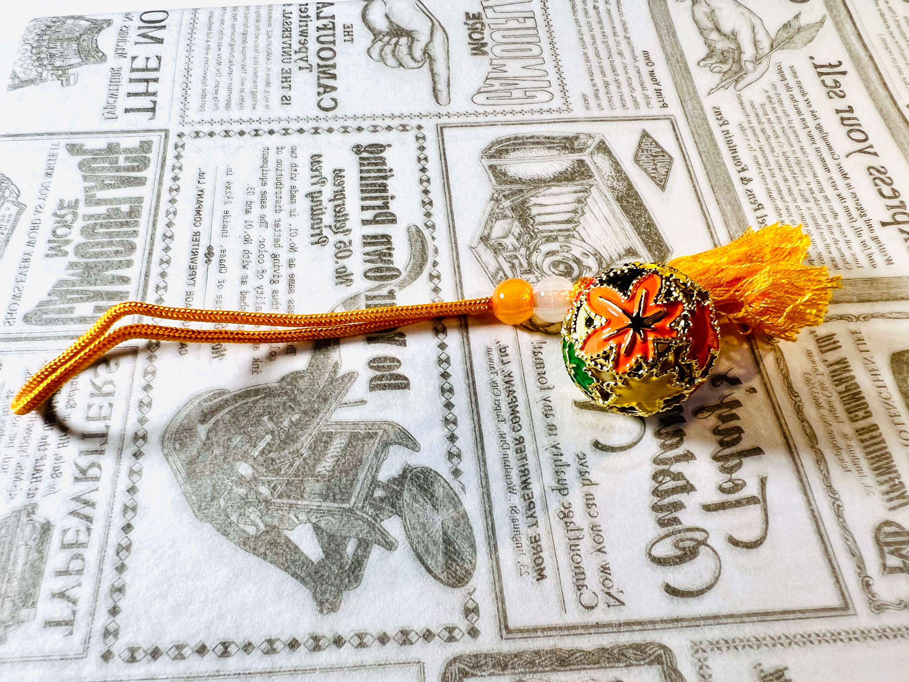 MAPLE LEAVES OMAMORI • Japanese Amulet Bell Charm • Pray for Good Luck ...