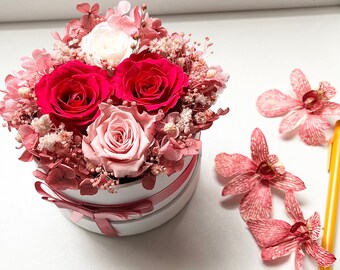 3-5 Years Preserved Mixed Roses & English Rose Arrangement in - Etsy