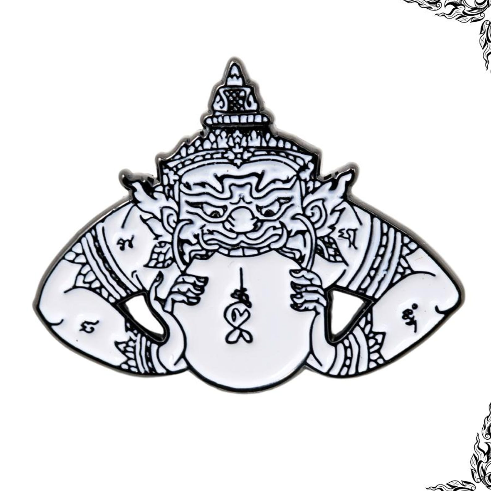 Rahu Muay Thai Enamel Pin Sak Yant Soft Lapel Pin Martial Arts Gym Bag ...