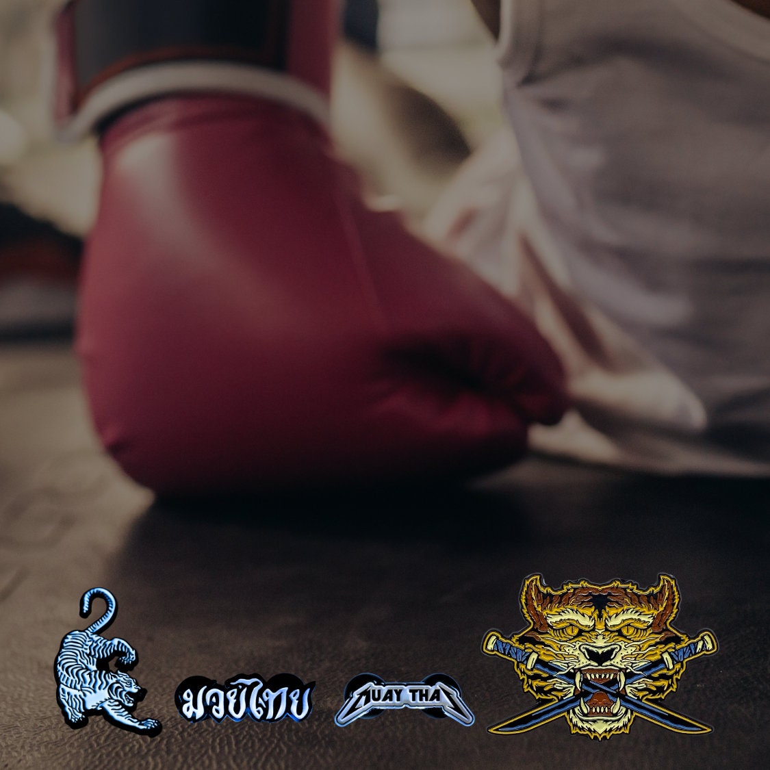 A Set of 4pcs Soft Enamel Pin the Muay Thai Store Thai Boxing Thailand ...