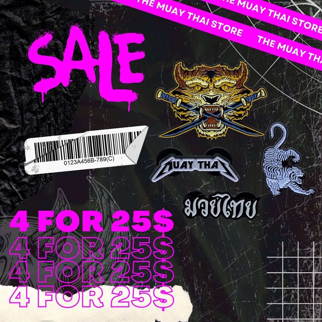 A Set of 4pcs Soft Enamel Pin the Muay Thai Store Thai Boxing Thailand ...