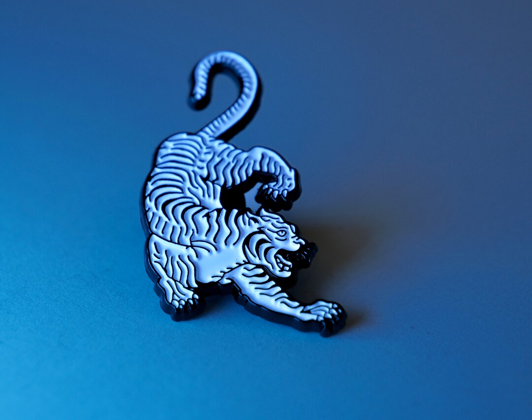 Muay Thai Enamel Pin Sak Yant Tiger Symbolic Power Strength Authority ...