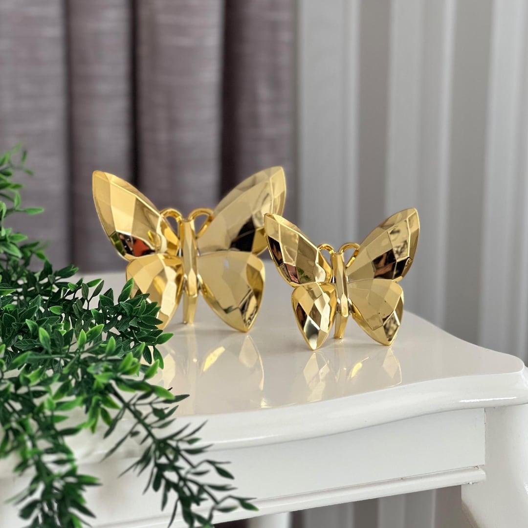Gold Color 2 Butterfly Set,mother's Day Gift, Butterfly Objects, Shelf ...