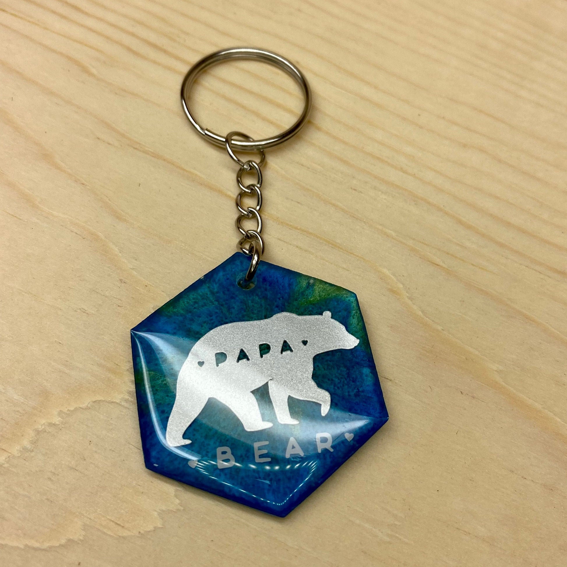Papa Bear, Resin Keychain/ Keyring, Father's Day, Dad, Men, for Him ...
