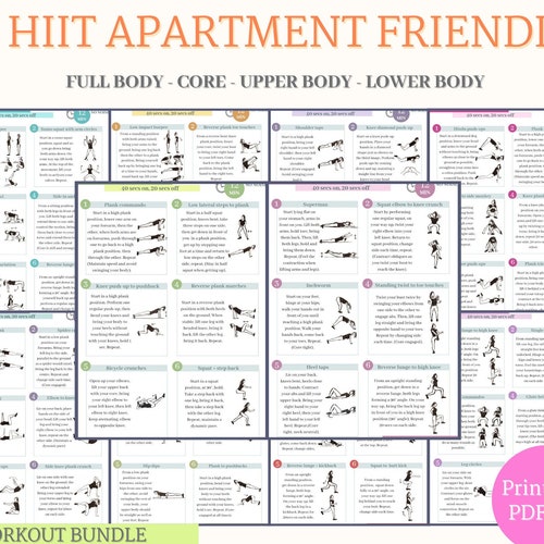 HIIT Apartment Friendly Workout Bundle Bodyweight Gym | Etsy