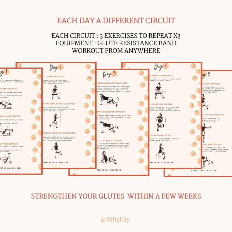 Glute Resistance Band Workout: 7-day Circuit Training (PDF File) - Etsy