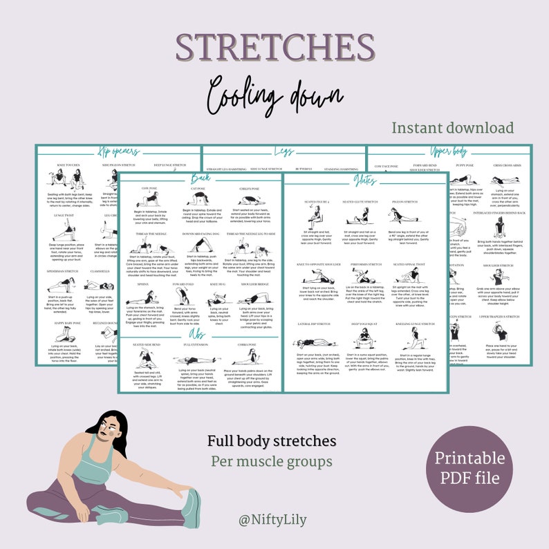 Stretches Bundle - Dynamic Stretches - Cool Down Stretches - Mobility ...