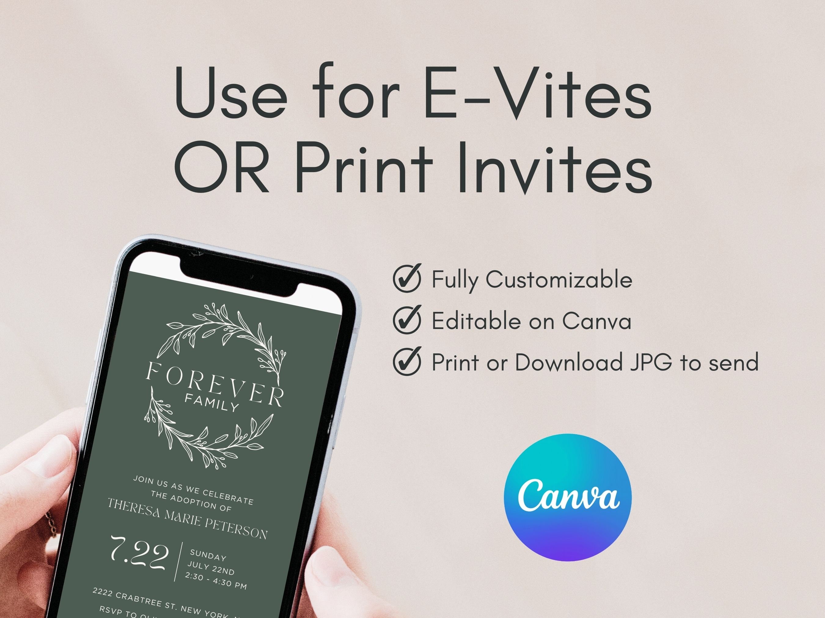 Adoption Day Invitation Template | Official Adoption Celebration Invite ...