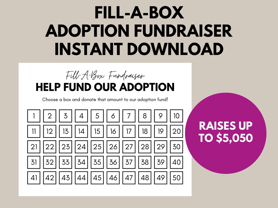 Fill-a-box Adoption Fundraiser Instant Download - Etsy