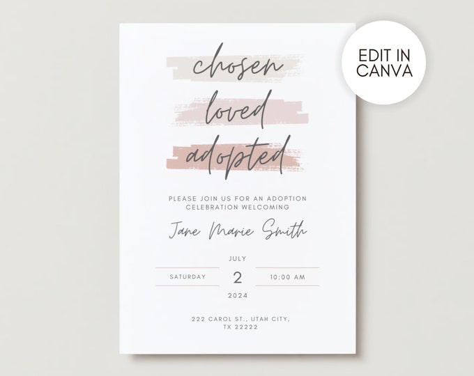 Adoption Gotcha Day Party Printable Announcement Invitation YOU Print ...