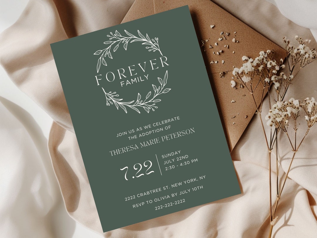 Adoption Day Invitation Template | Official Adoption Celebration Invite ...