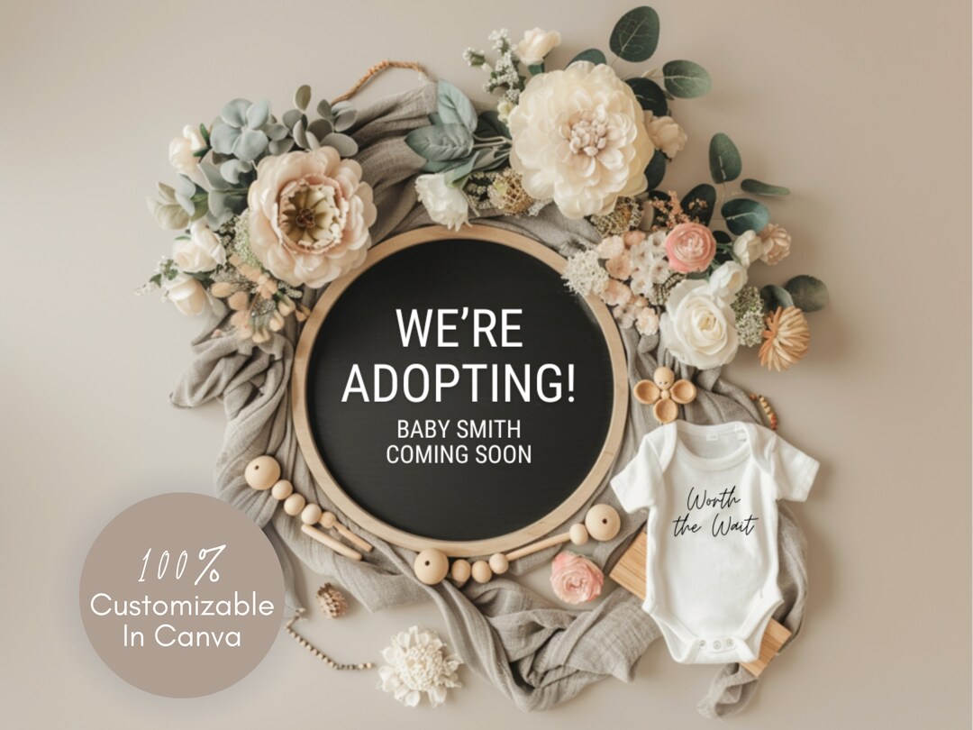 Adoption Announcement Template | Boho Floral Adoption Social Media Post ...