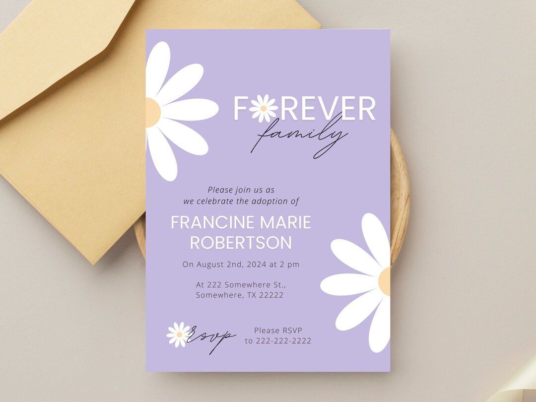 Adoption Card Announcement Invitation Template | Official Adoption ...