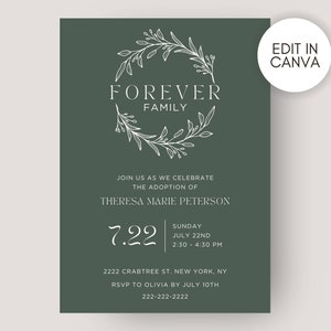 Adoption Day Invitation Template | Official Adoption Celebration Invite ...