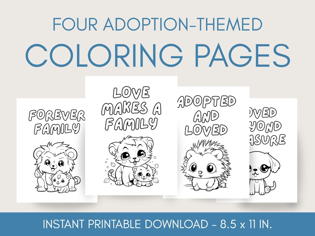 Adoption Coloring Pages | Forever Family Activity, Instant Download ...