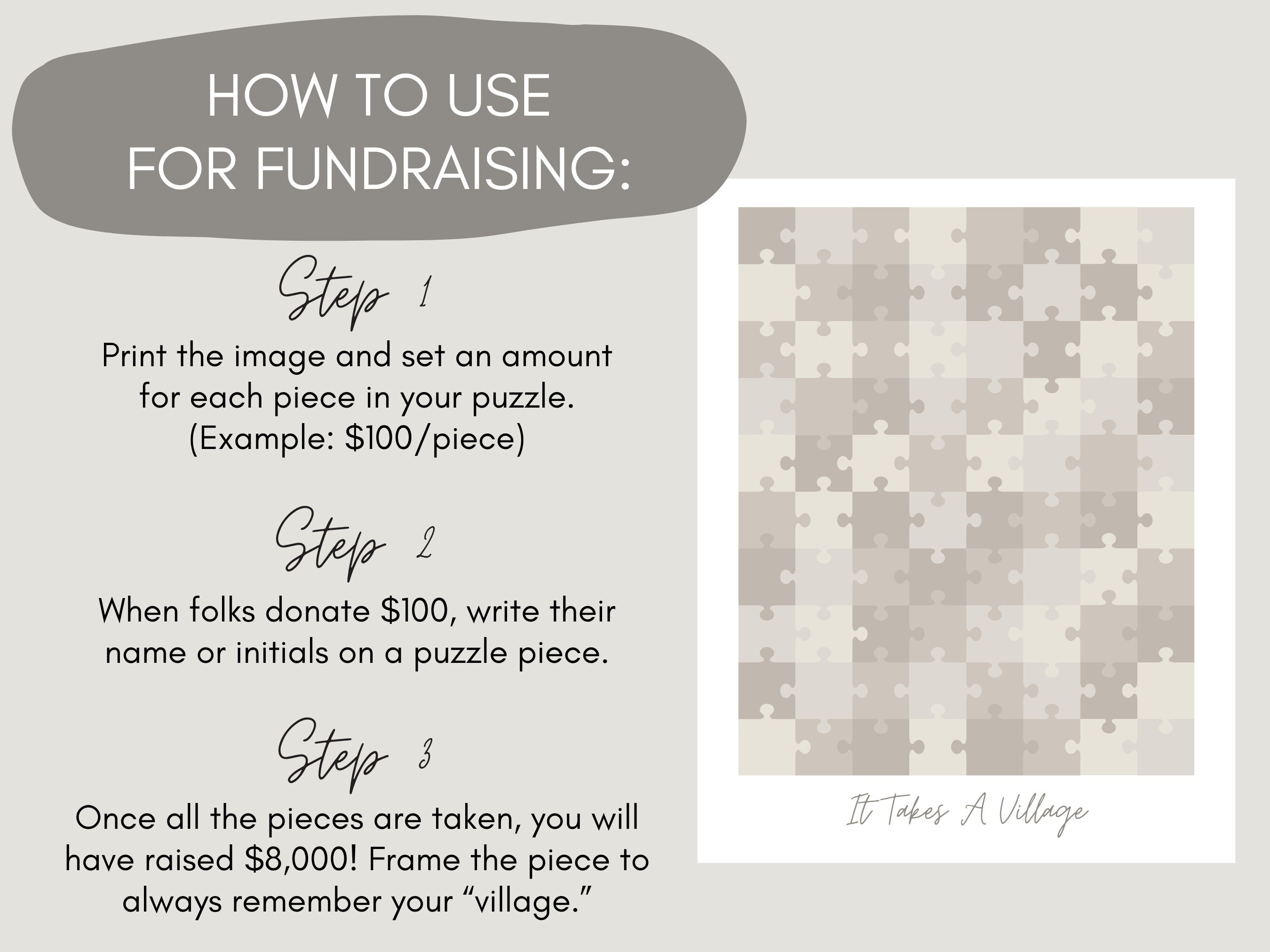 Adoption Puzzle Fundraiser Print Adoption or IVF Fundraising Art ...