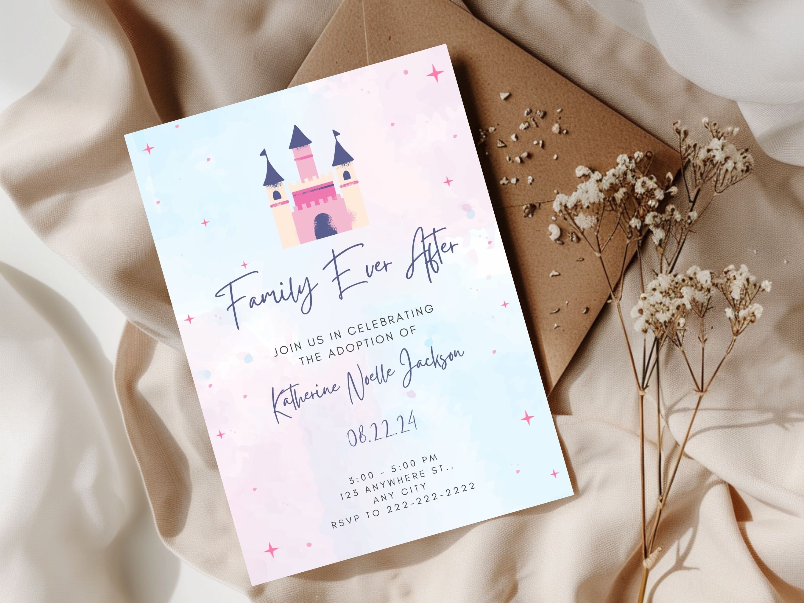 Adoption Party Celebration Invite | Family Ever After Invitation Theme ...