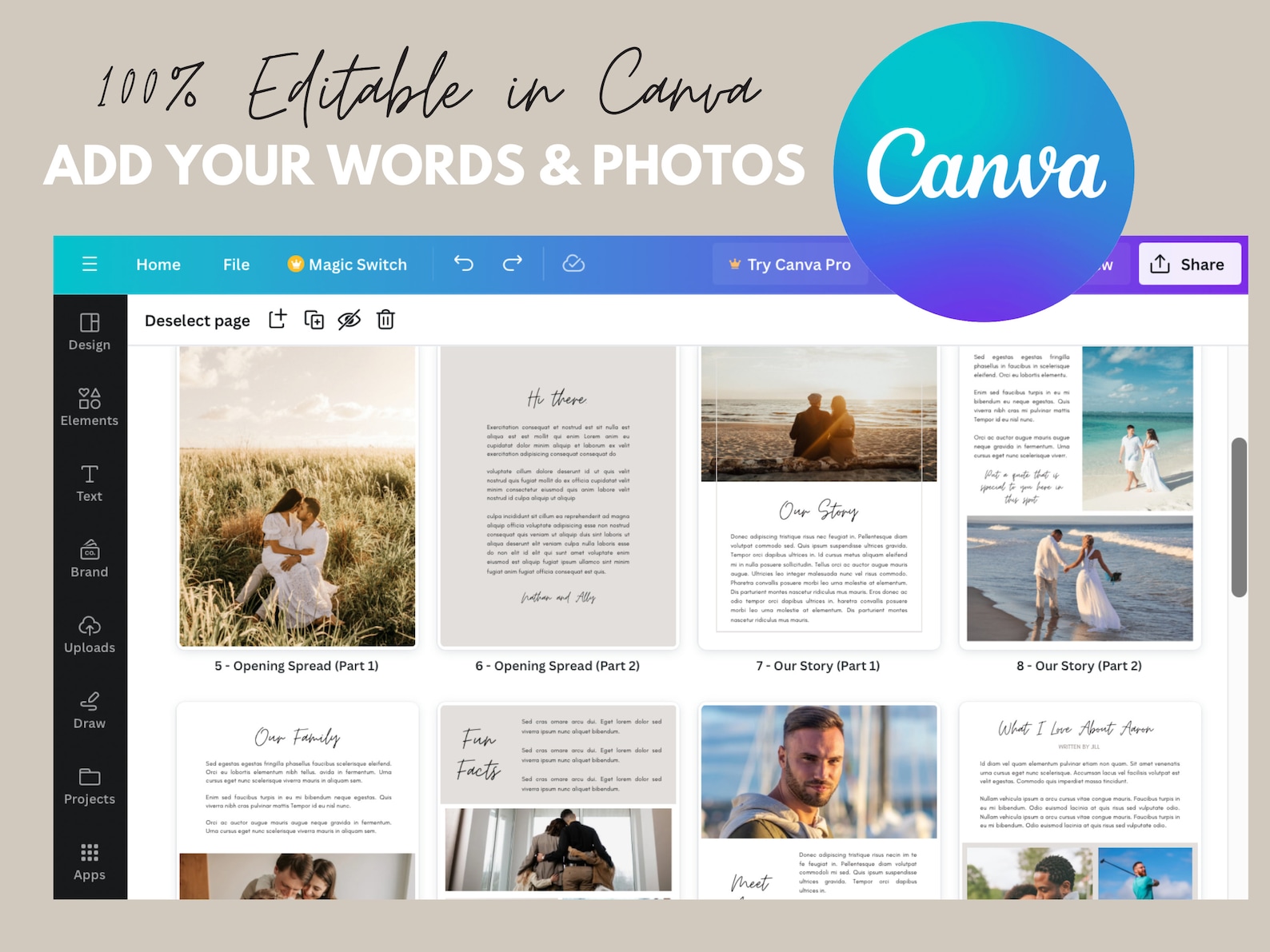 Adoption Profile Book Template for Canva | Editable | Modern Script - Etsy