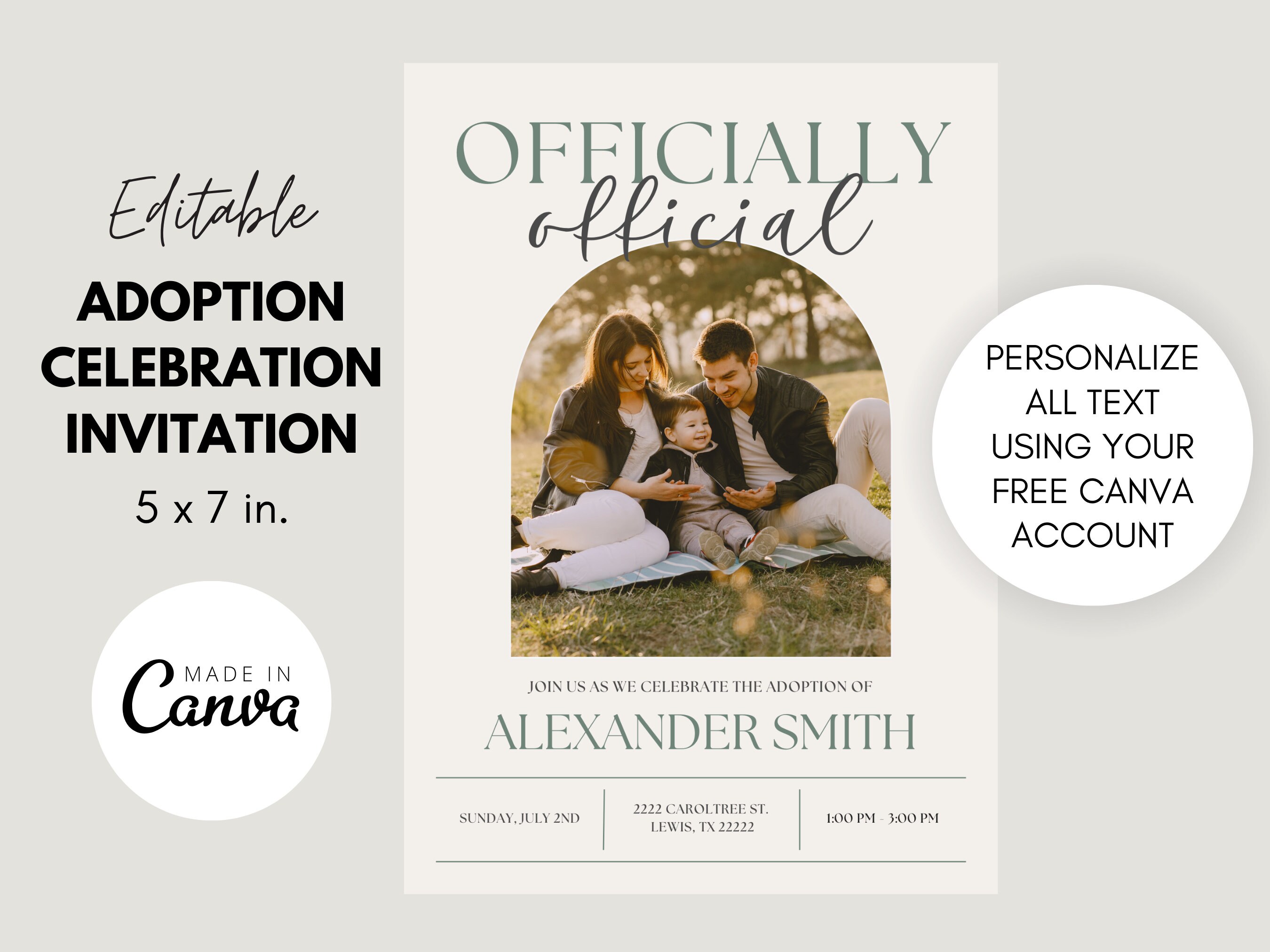 Adoption Day Invitation Template | Official Adoption Celebration Invite ...