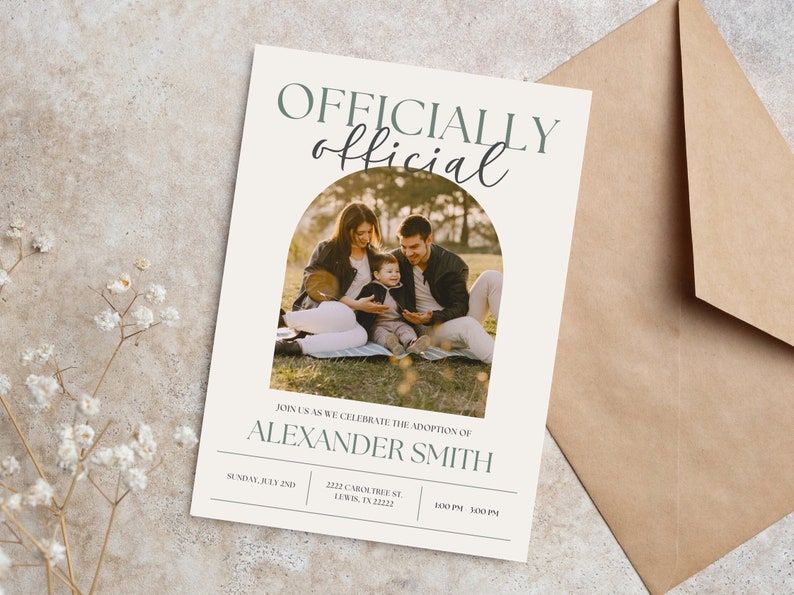 Adoption Day Invitation Template | Official Adoption Celebration Invite ...