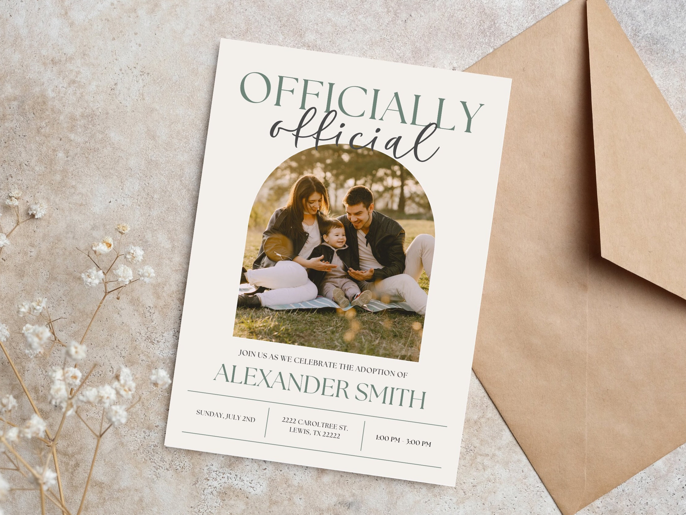 Adoption Day Invitation Template | Official Adoption Celebration Invite ...