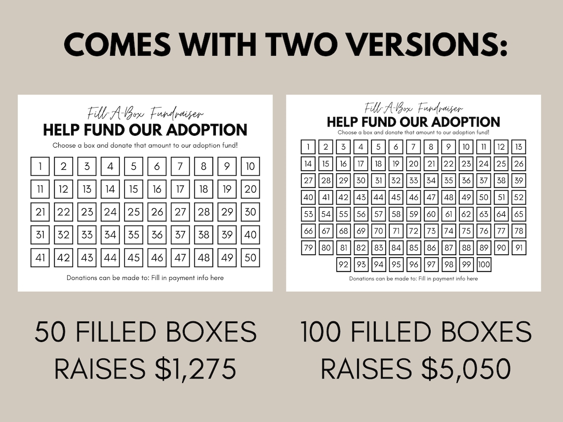 CUSTOMIZABLE Fill-a-box Fundraiser Tool Template for Canva | Editable ...