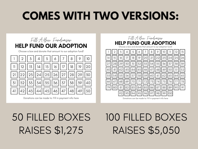 CUSTOMIZABLE Fill-a-box Fundraiser Tool Template for Canva | Editable ...