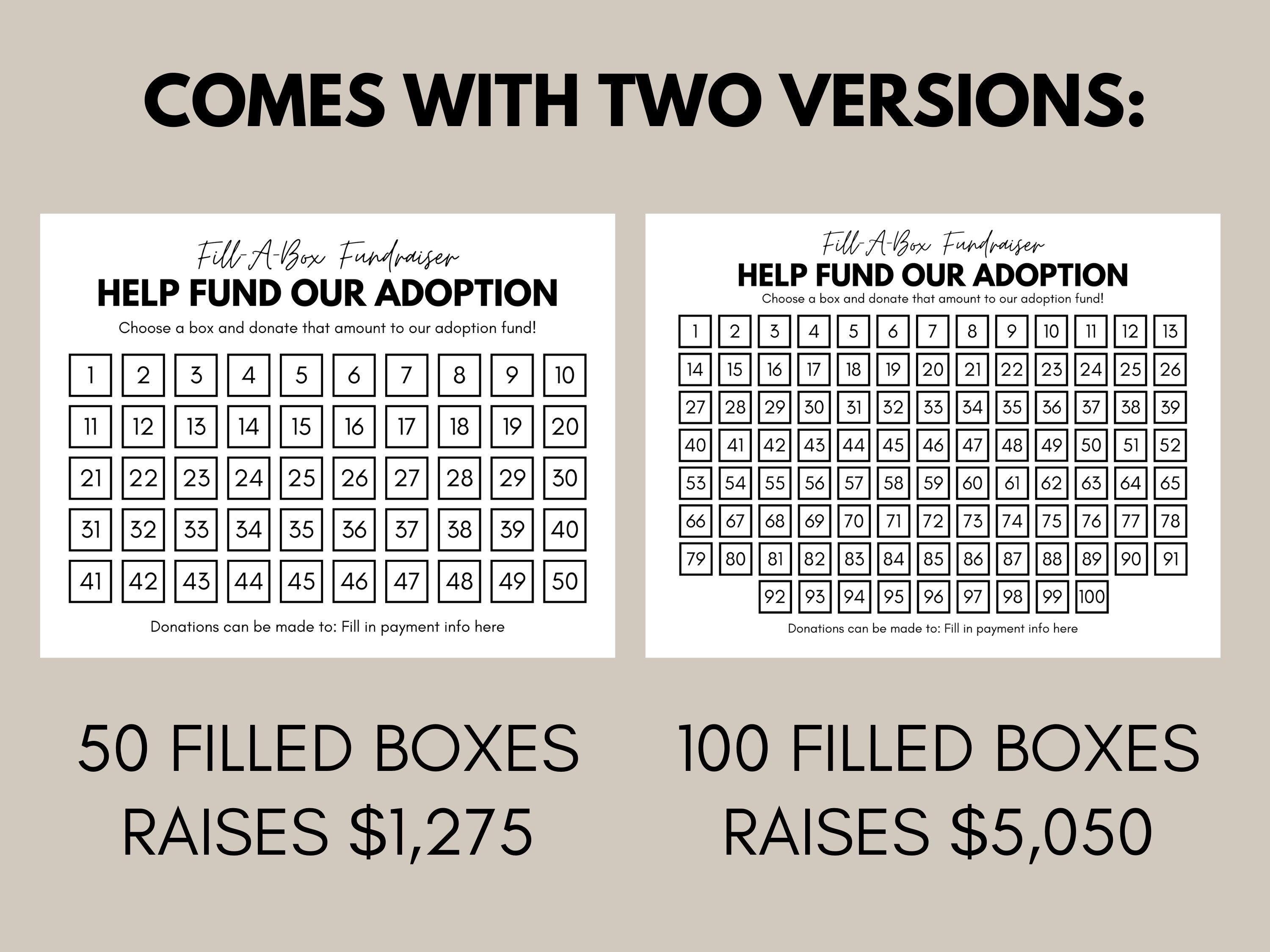 CUSTOMIZABLE Fill-a-box Fundraiser Tool Template for Canva | Editable ...