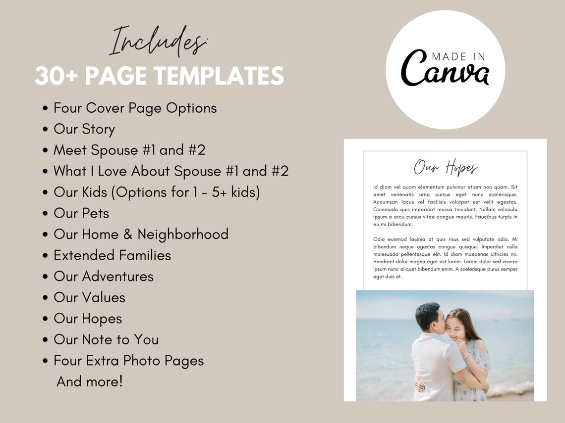 Adoption Profile Book Template for Canva | Editable | Modern Script - Etsy