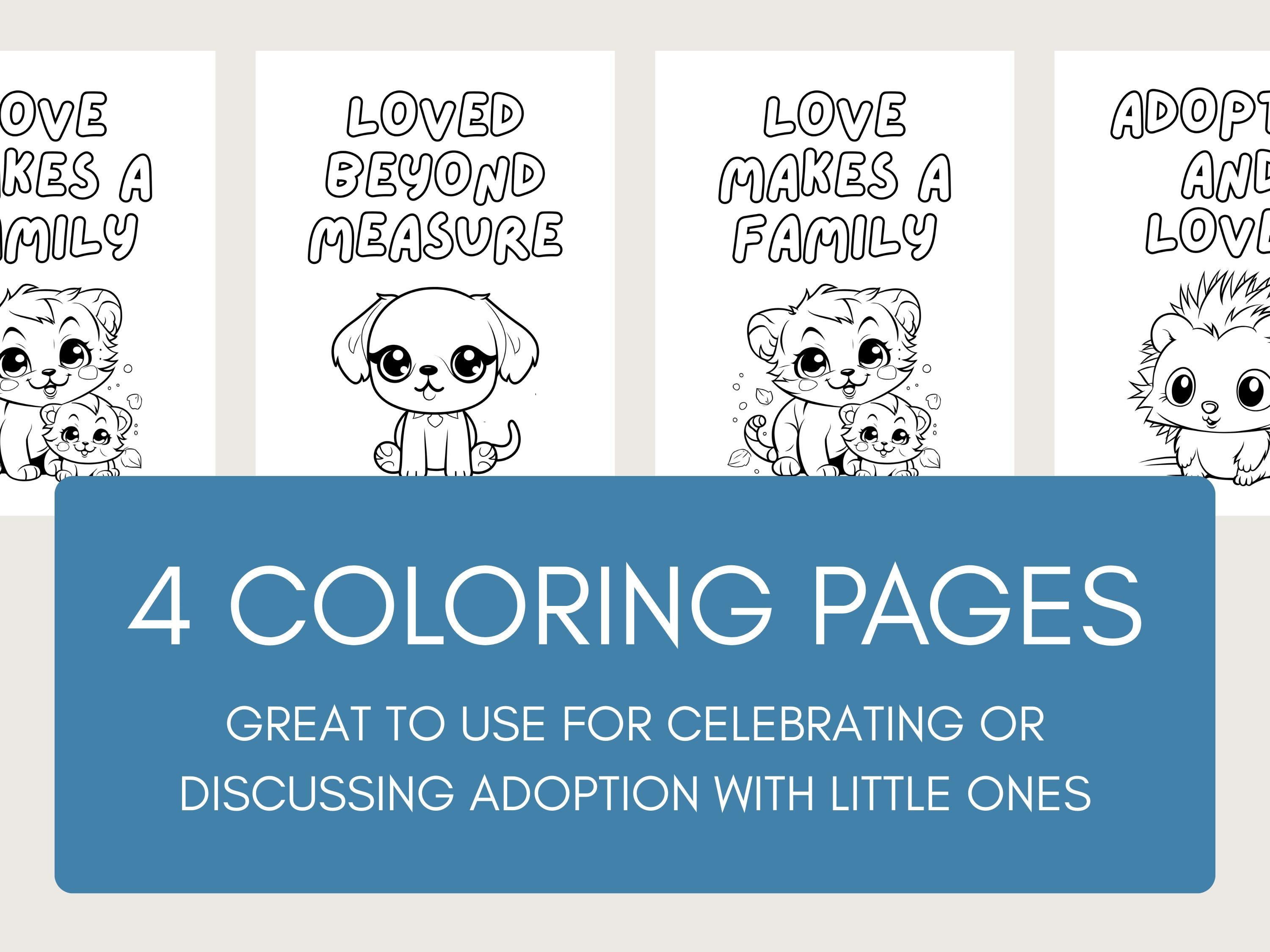 Adoption Coloring Pages | Forever Family Activity, Instant Download ...
