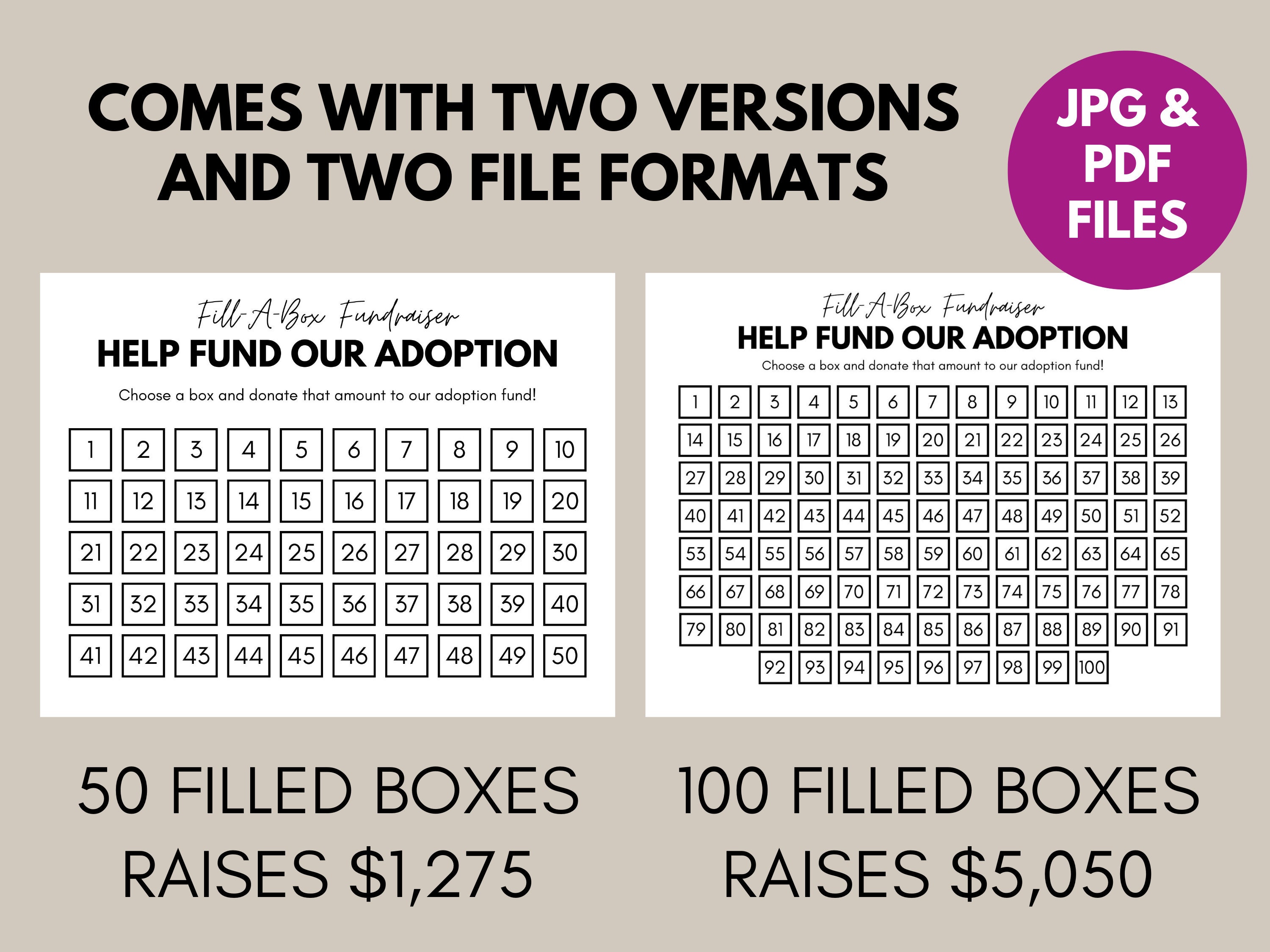 Fill-a-box Adoption Fundraiser Instant Download, Buy A Box Fill the ...
