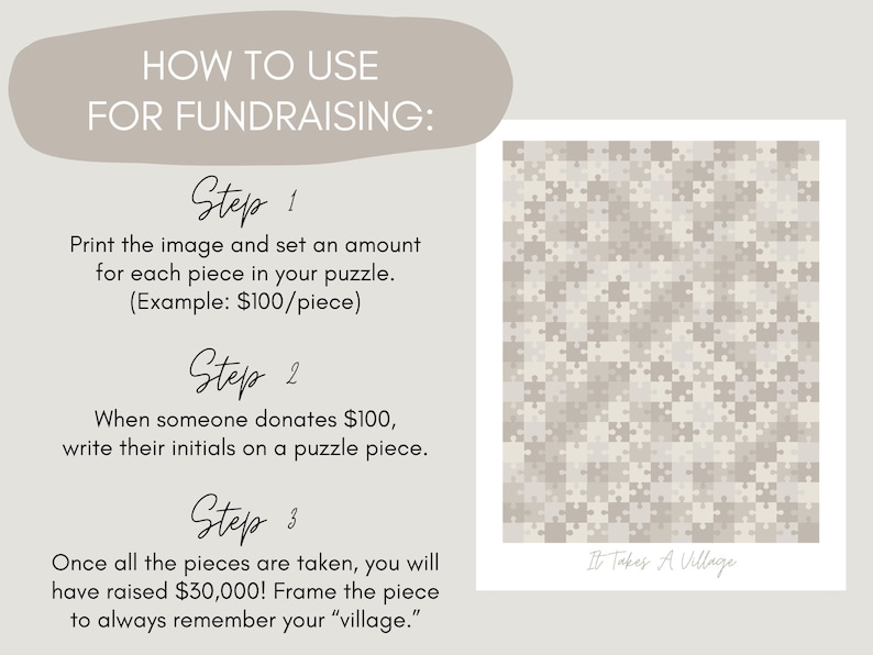 Puzzle Fundraiser Printable for Adoption, Fertility Treatments, or More ...