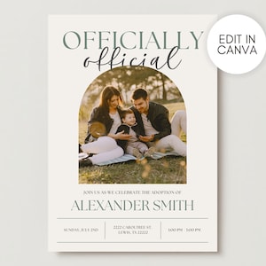 Adoption Day Invitation Template | Official Adoption Celebration Invite ...