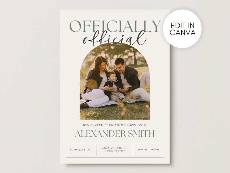 Adoption Celebration Invitation Template | Official Adoption ...