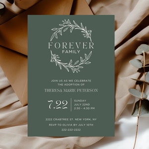 Adoption Day Invitation Template | Official Adoption Celebration Invite ...