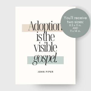 Adoption is the Gospel Printable Art | Christian Adoption Gift Print at ...