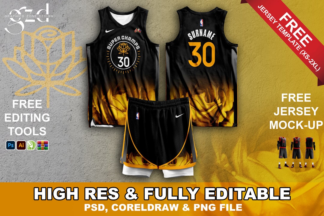 Yellow Jersey Design | Flower Basketball Jersey Uniform | Digital Print ...