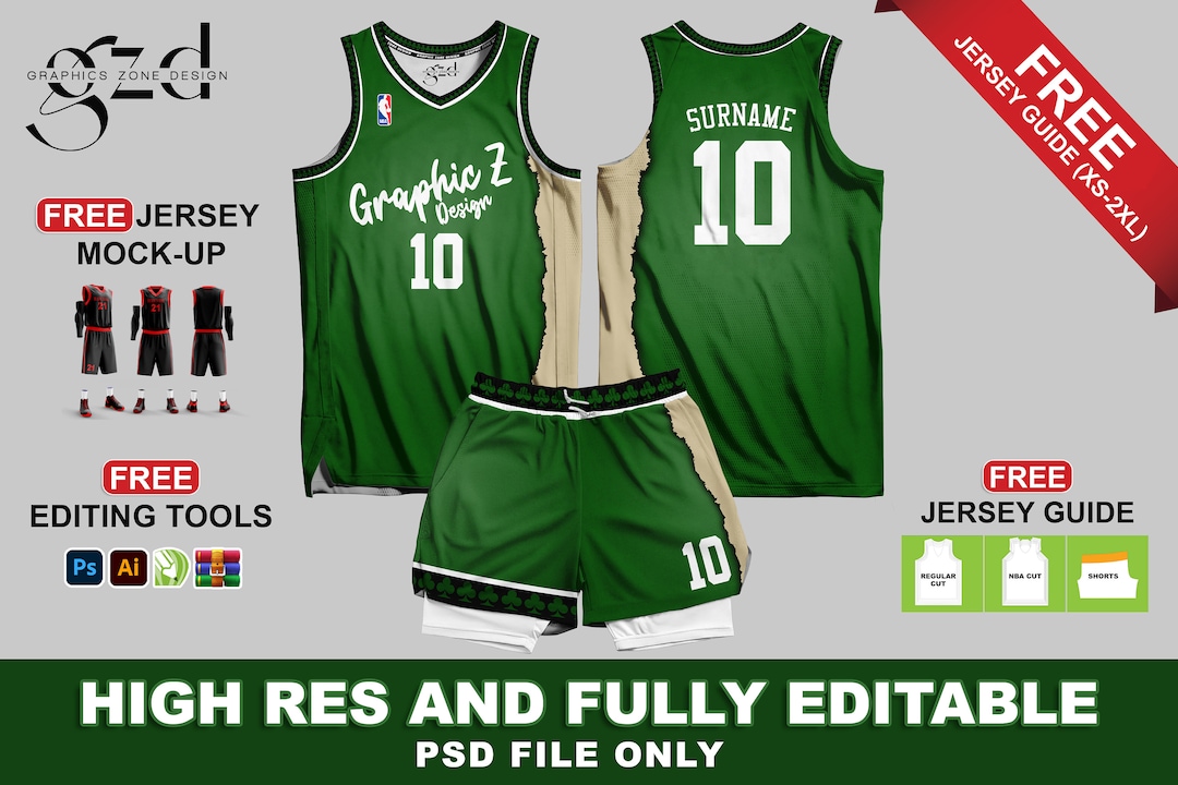 Famous Basketball Team Inspired Design in Green and Yellow Sports ...