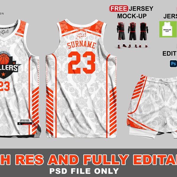 Custom Basketball Jersey Design Digital Print File Full Sublimation ...