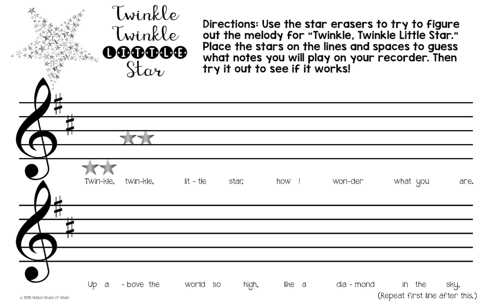 Twinkle Twinkle Little Star Melodic Dictation Manipulative - Etsy