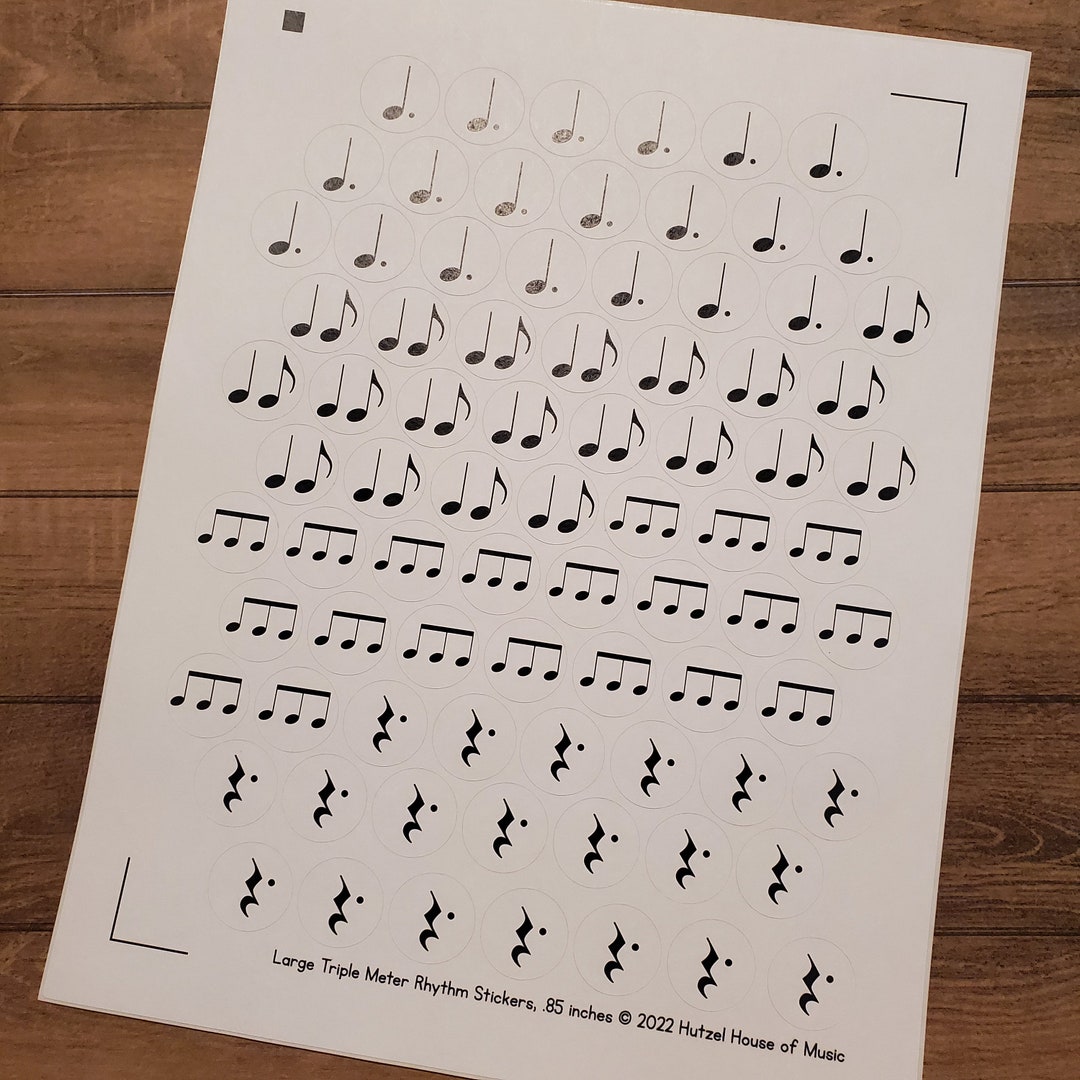Large .85 Triple Meter Rhythm Stickers to Create Your Own Rhythm ...